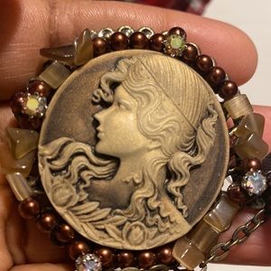 Jewelry | Vintage Victorian Lady Brooch Color Brown | Poshmark